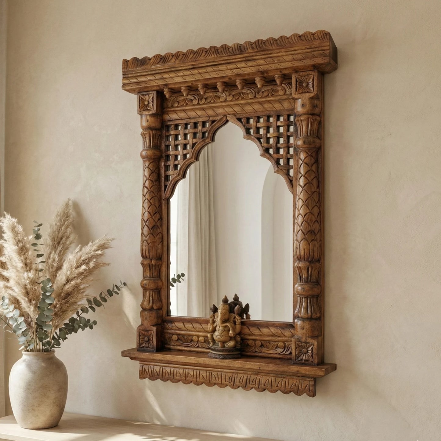 Wooden Jharokha Mirror - A Stunning Piece of Art That Blends Tradition ...
